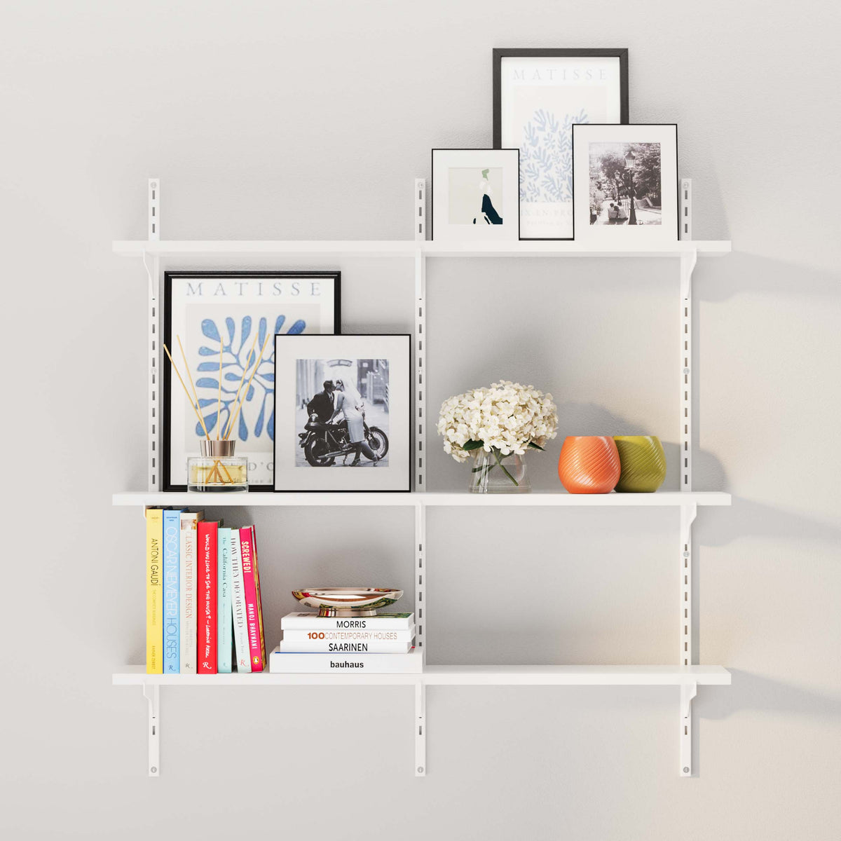TURIN 36'' Adjustable Shelves, Shelving Wall Mounted, White Book Shelf ...