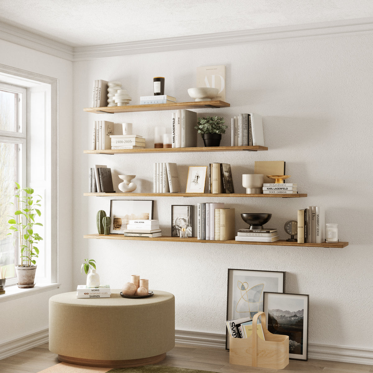 PALM Floating Wall Shelf, Rustic Wood Shelves, Boho Decor Shelf Burnt ...