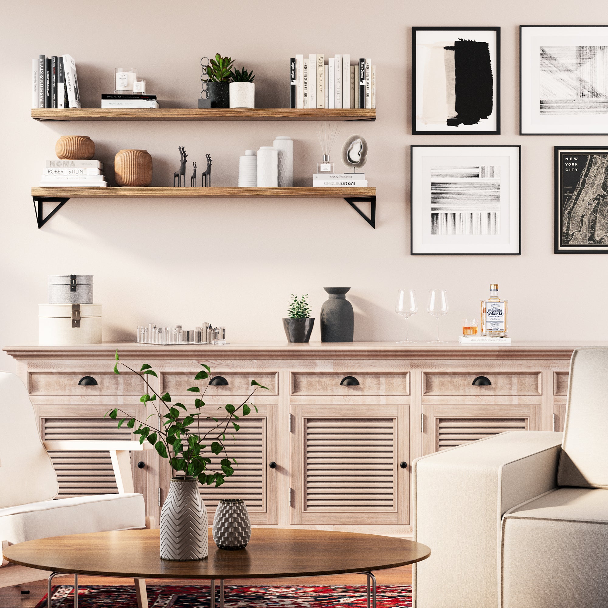 MINORI 60 x 7.25 Floating Wall Shelf Long Shelf Hanging shelf Wallniture