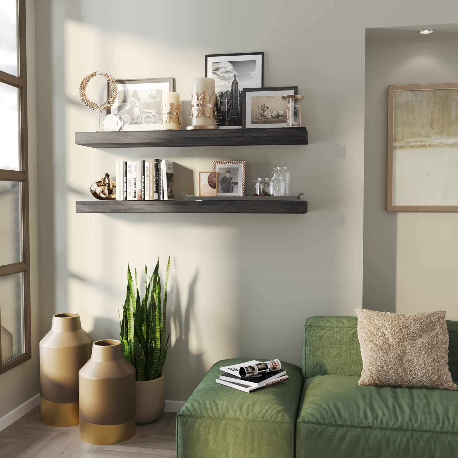 PINO Floating Wall Shelf with Hidden Brackets,Boho Decor,Custom Colors ...