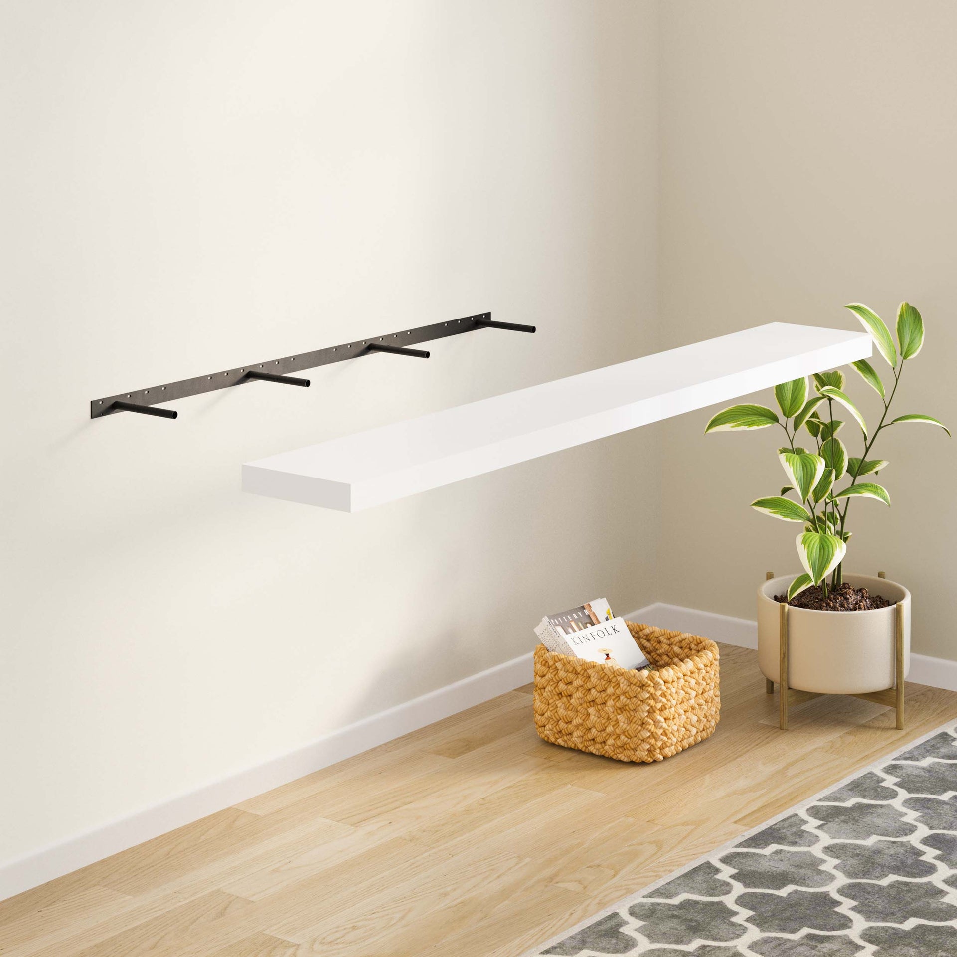 RONDA Hidden Bracket Floating Wall Shelves, Invisible Floating ...