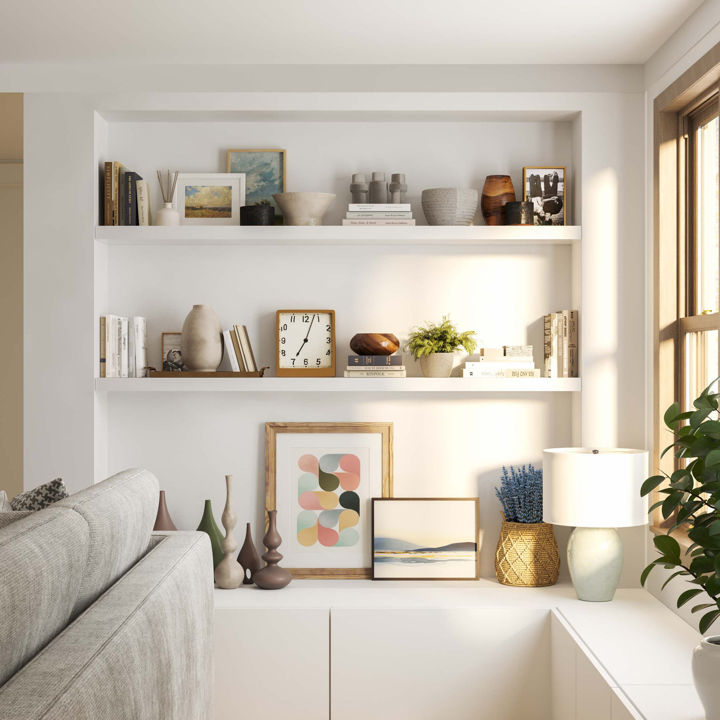 RONDA Hidden Bracket Floating Wall Shelves, Invisible Floating ...