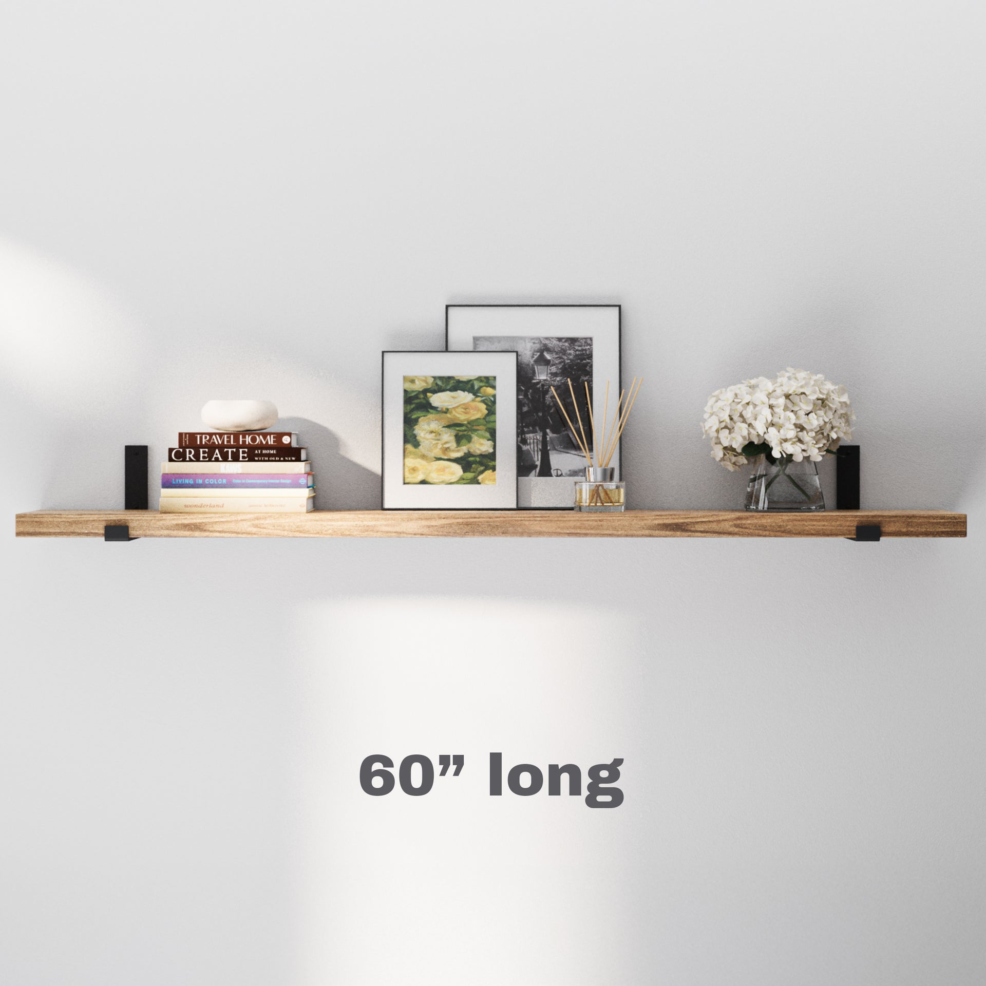 FORTE Floating Wall Shelf, Wall Mounted Shelves, Book Shelf Decor ...